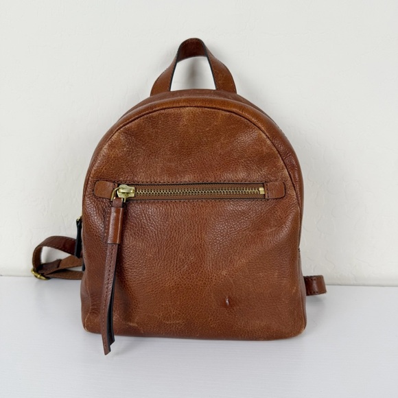 Fossil | Bags | Fossil Brown Leather Cowhide Backpack | Poshmark
